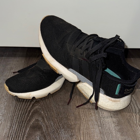 adidas | Shoes | Adidas Black Knit Sneakers With White And Tan Soles ...